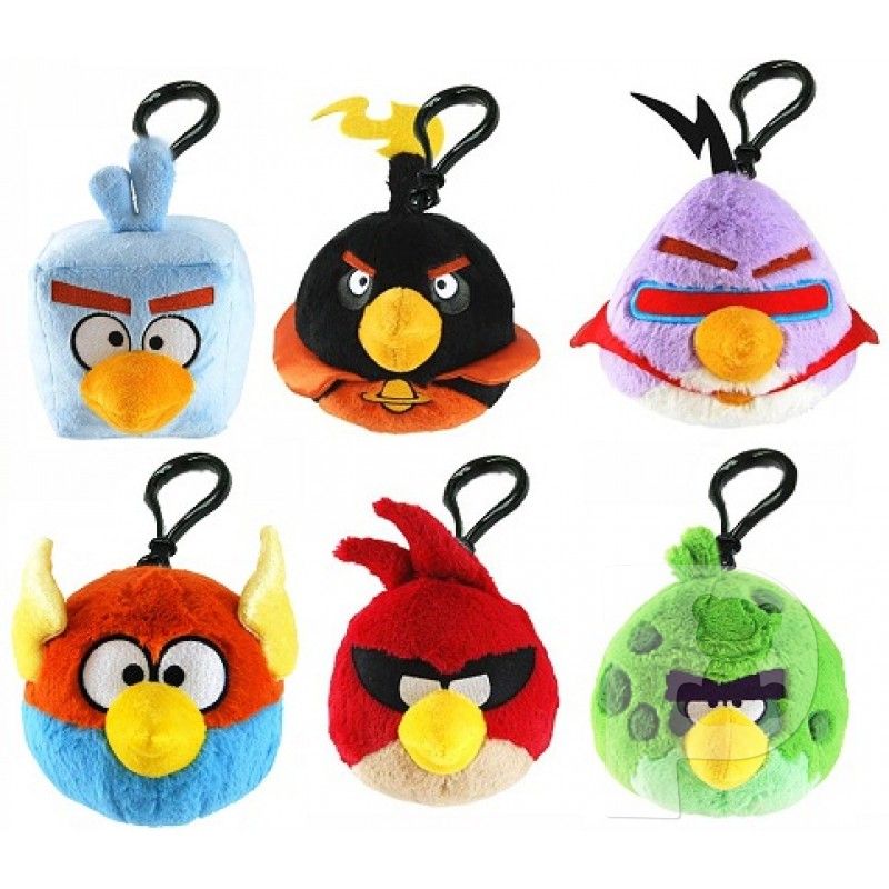 Plyšový Angry Birds - Space fialový - přívěsek ~ Plyšákovo.eu