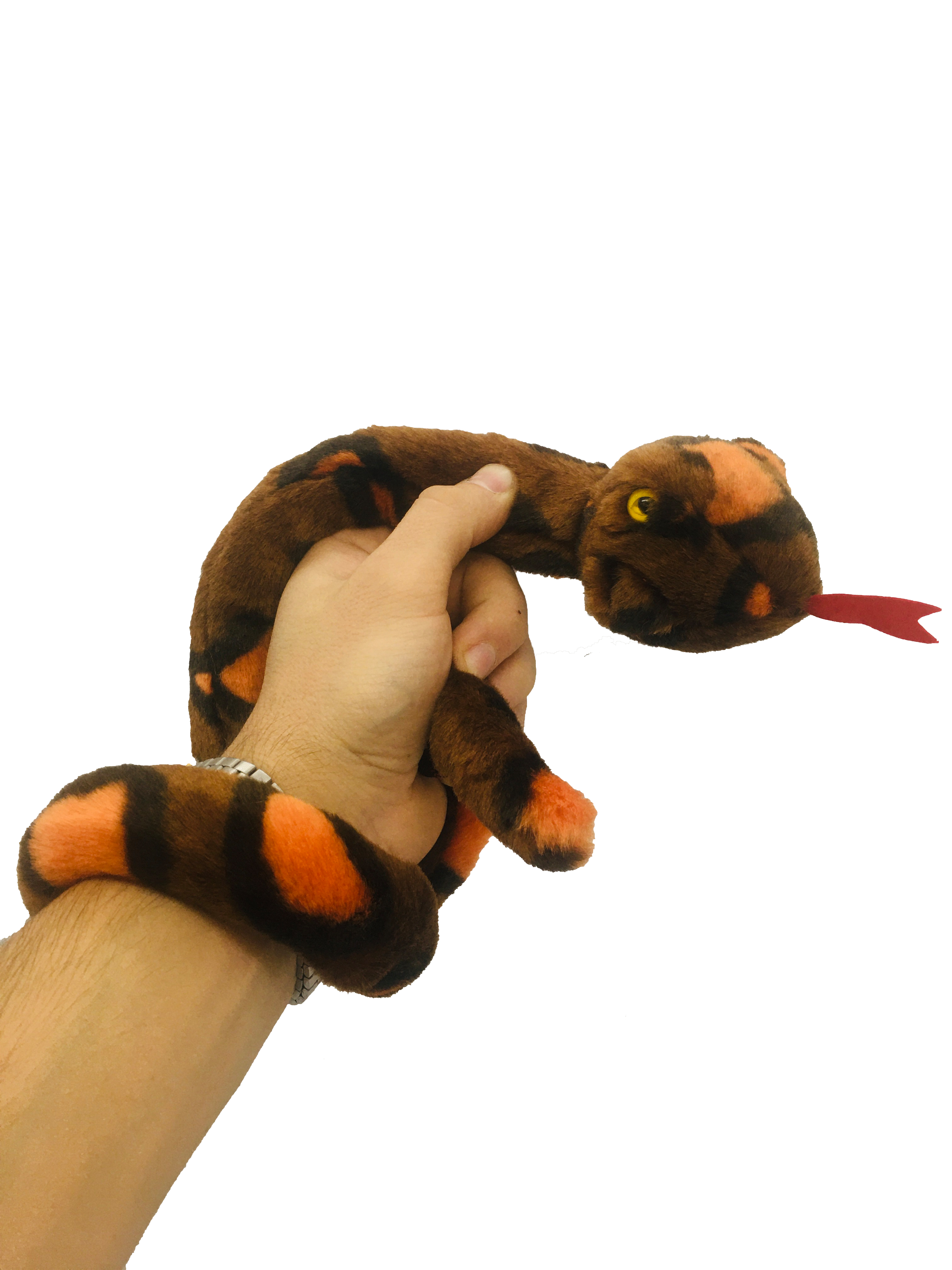 Plyšový had hnedo-oranžový - 85 cm ~ Plyšákovo.eu