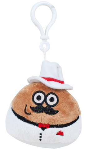 Plyšový POU přívěsek se zvukem - gentleman (9 cm) ~ Plyšákovo.eu